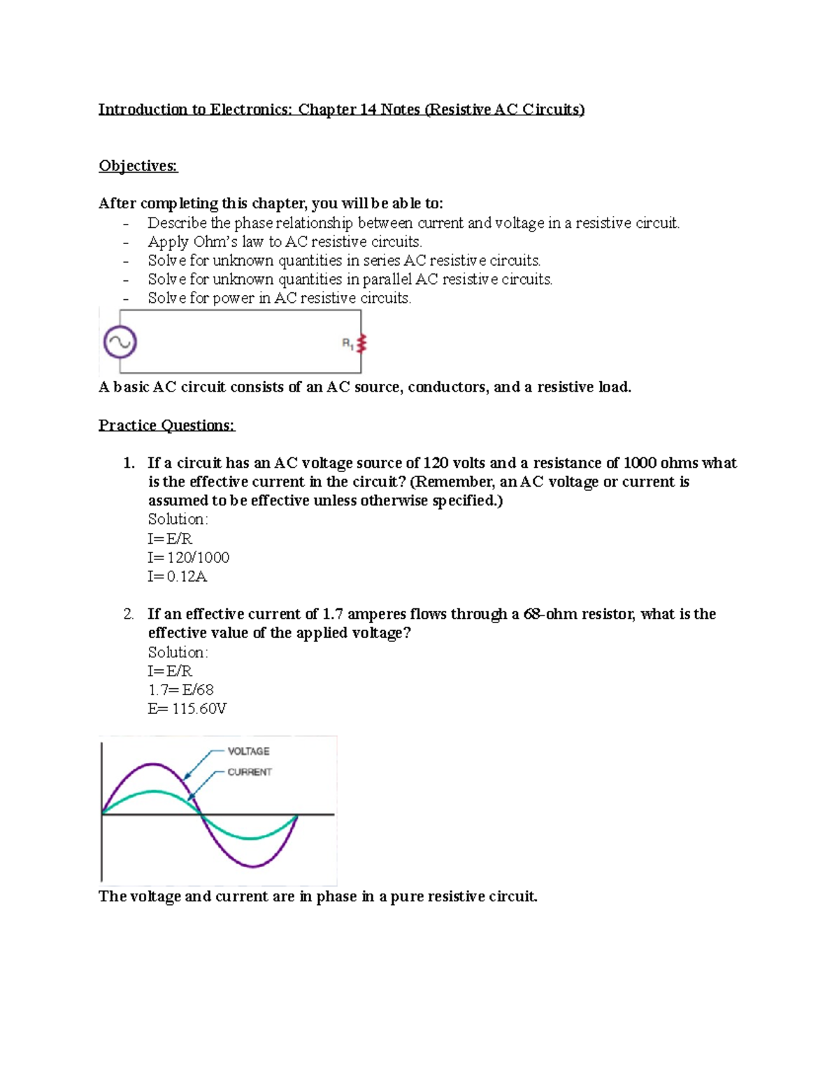 EET1082 Chapter 14 Notes - Introduction to Electronics: Chapter 14 ...