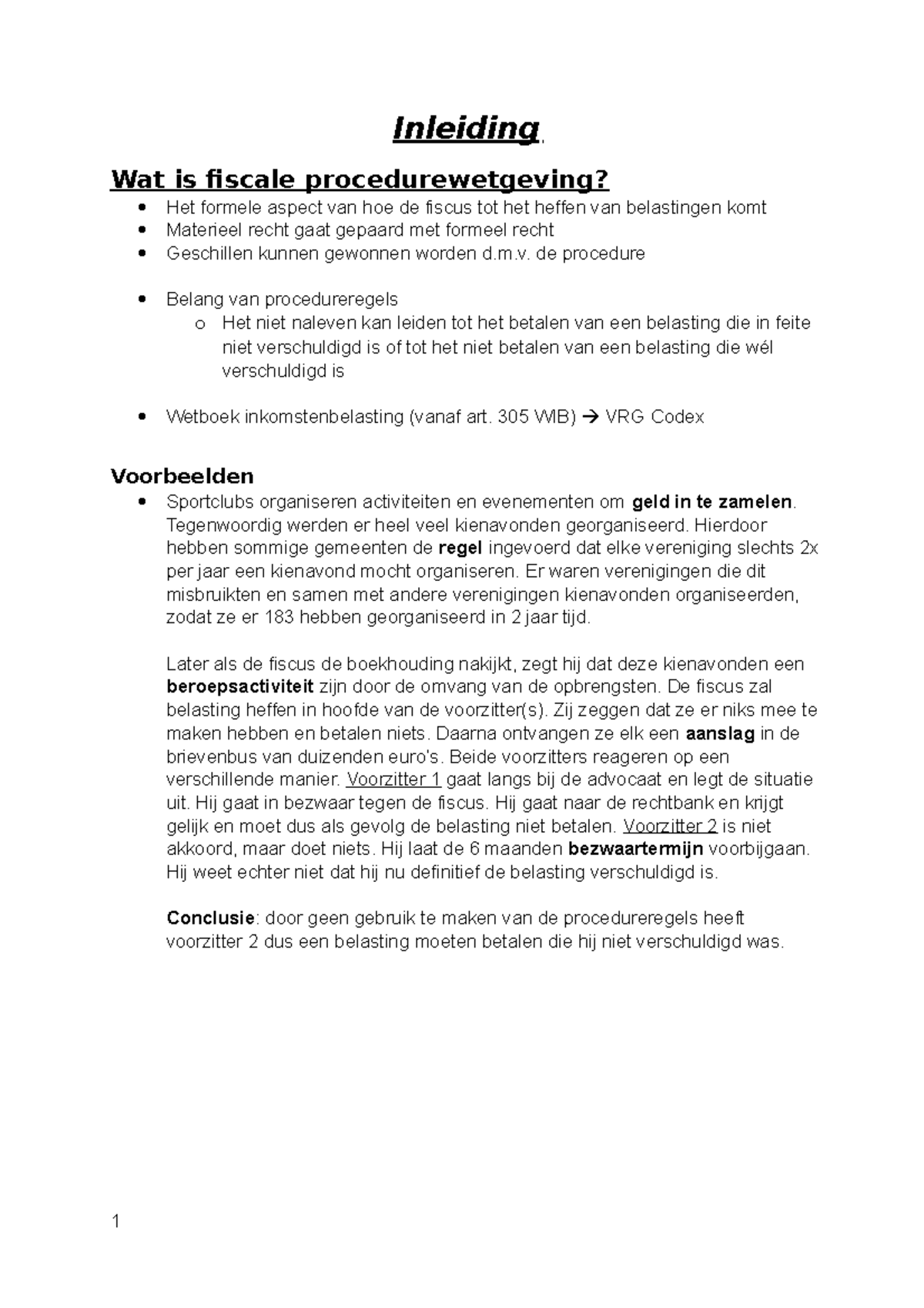 Inleiding + H1 Aangifteverplichtingen en sancties - Inleiding Wat is ...