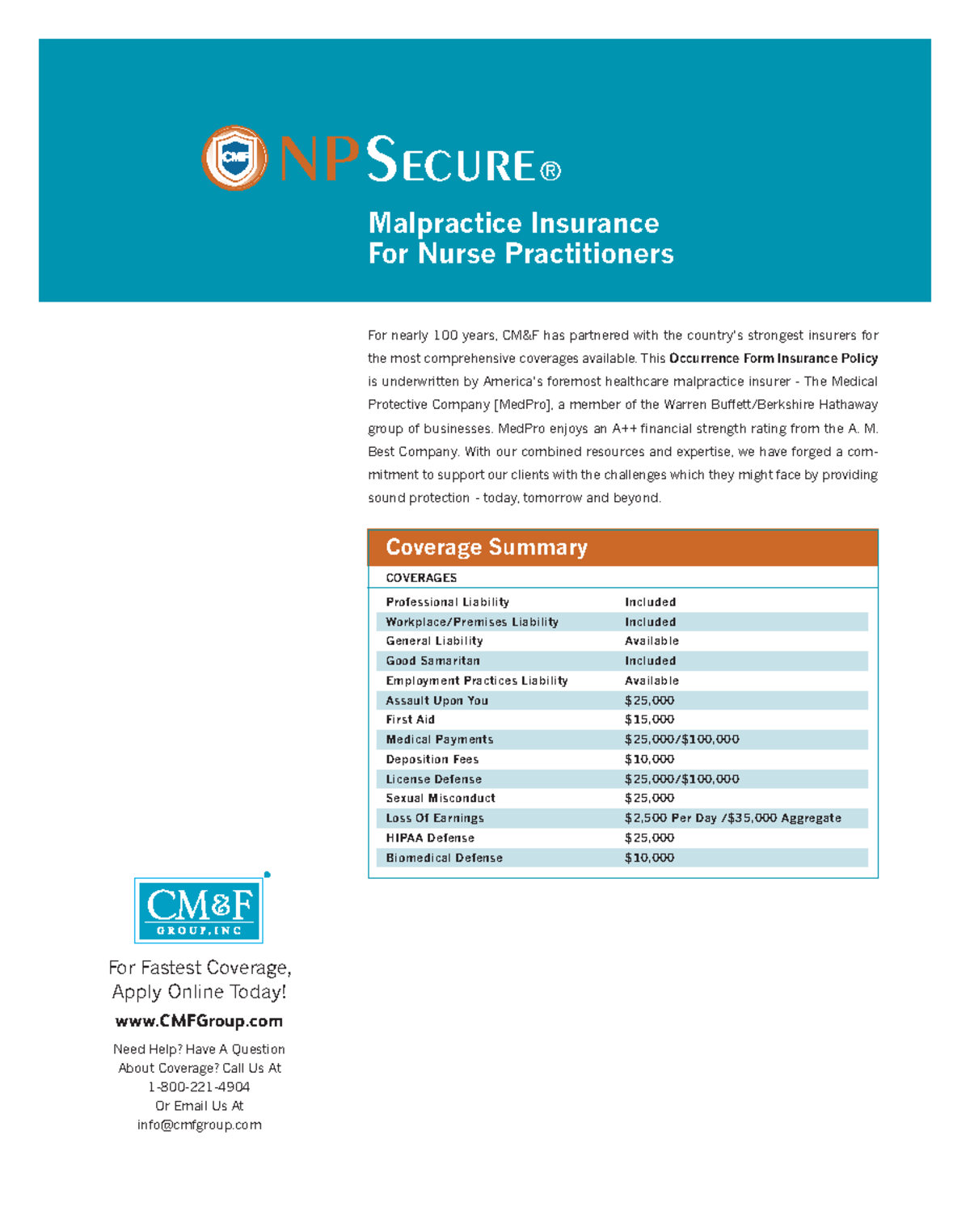 CMF group nurse-practitioner-application fl a - For nearly 100 years, CM&F has partnered with ...