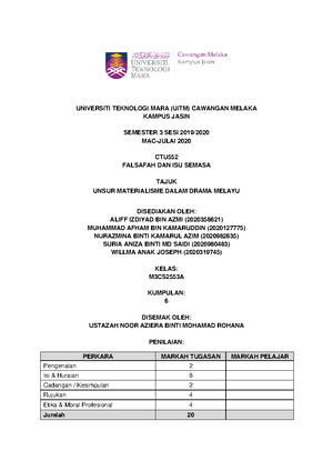 Contoh Assignment Akhlak Pelajar Muslim - CTU AKHLAK PELAJAR MUSLIM ...