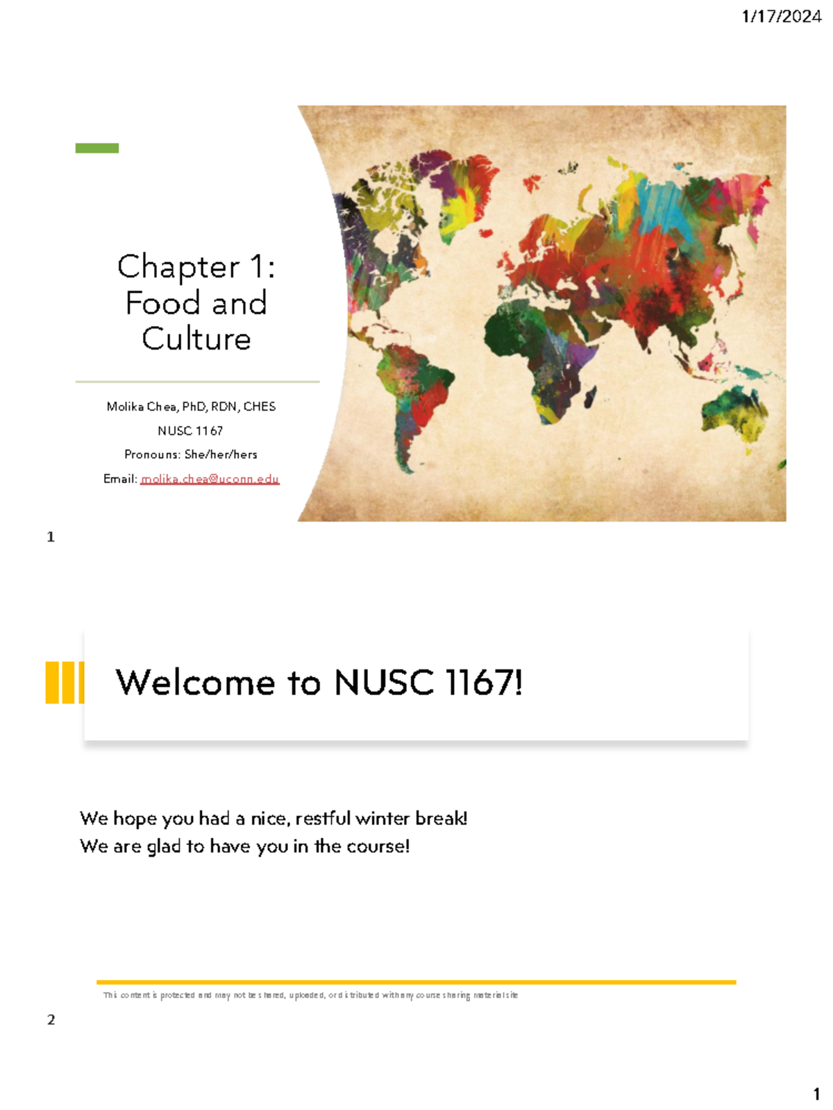 Nusc ch1 - notes - Chapter 1: Food and Culture Molika Chea, PhD, RDN ...