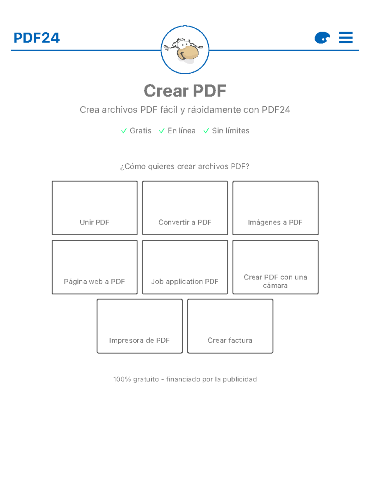 Crear PDF onlllllNo ap - PDF24 Crear PDF Crea archivos PDF fácil y rápidamente con PDF Gratis ...