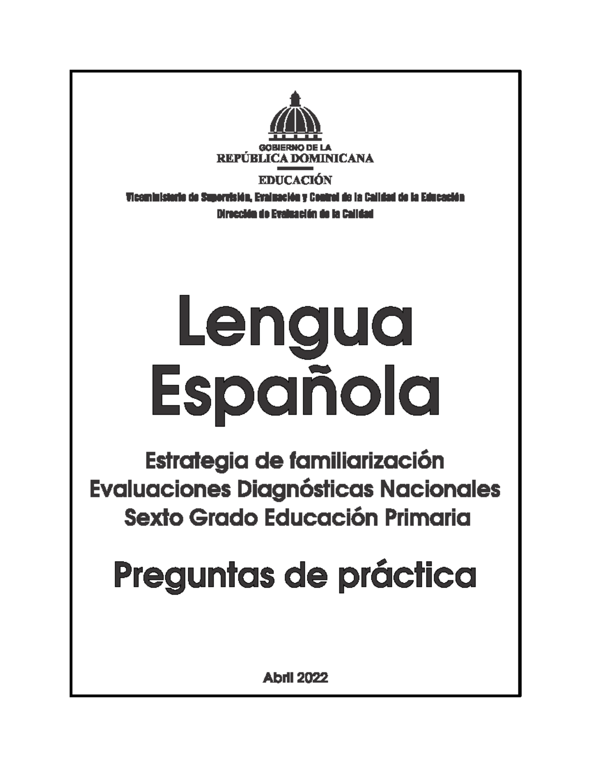 Cuadernillo DE Lengua EspañOLA - Evaluación Diagnóstica Nacional de ...