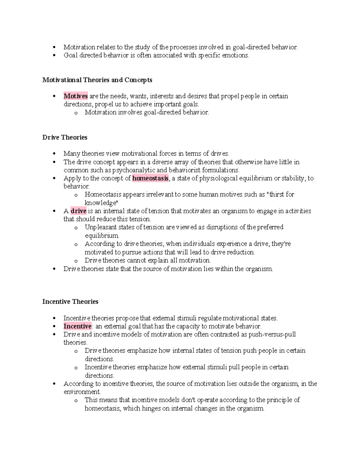 Unit 3 - Unit 3 notes - Motivation relates to the study of the ...