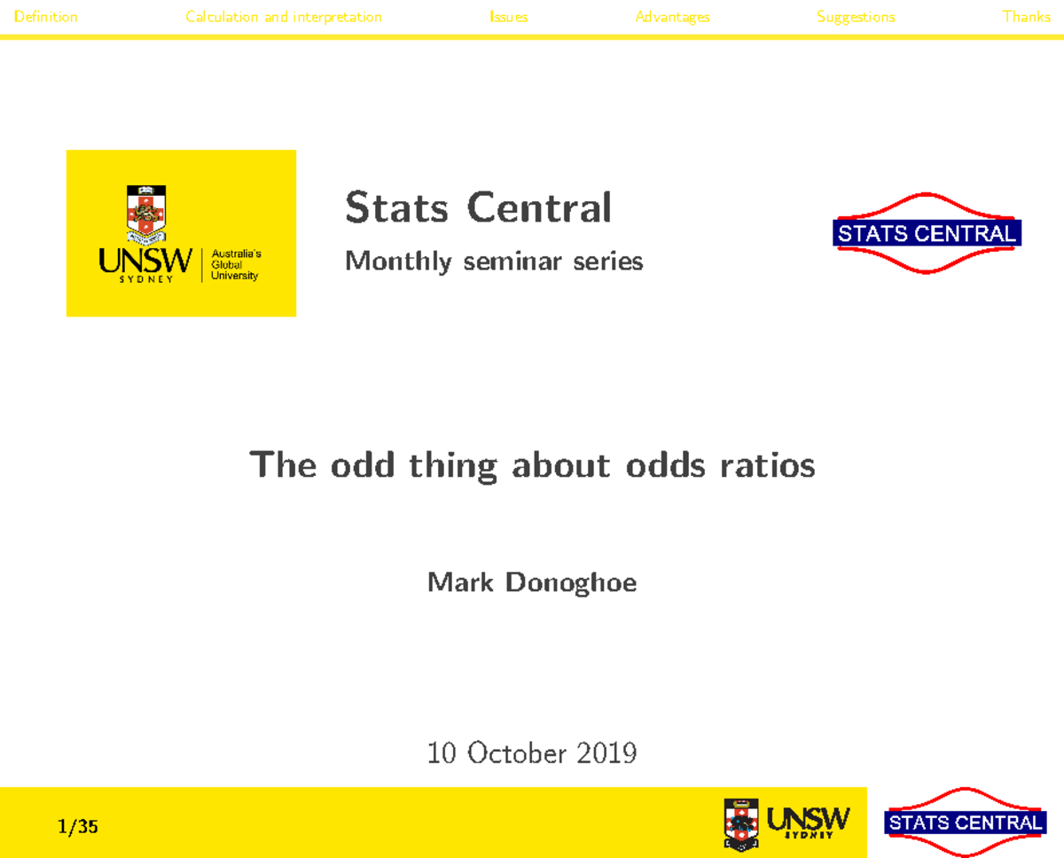 Odds ratios definition and their applications - Stats Central Monthly ...