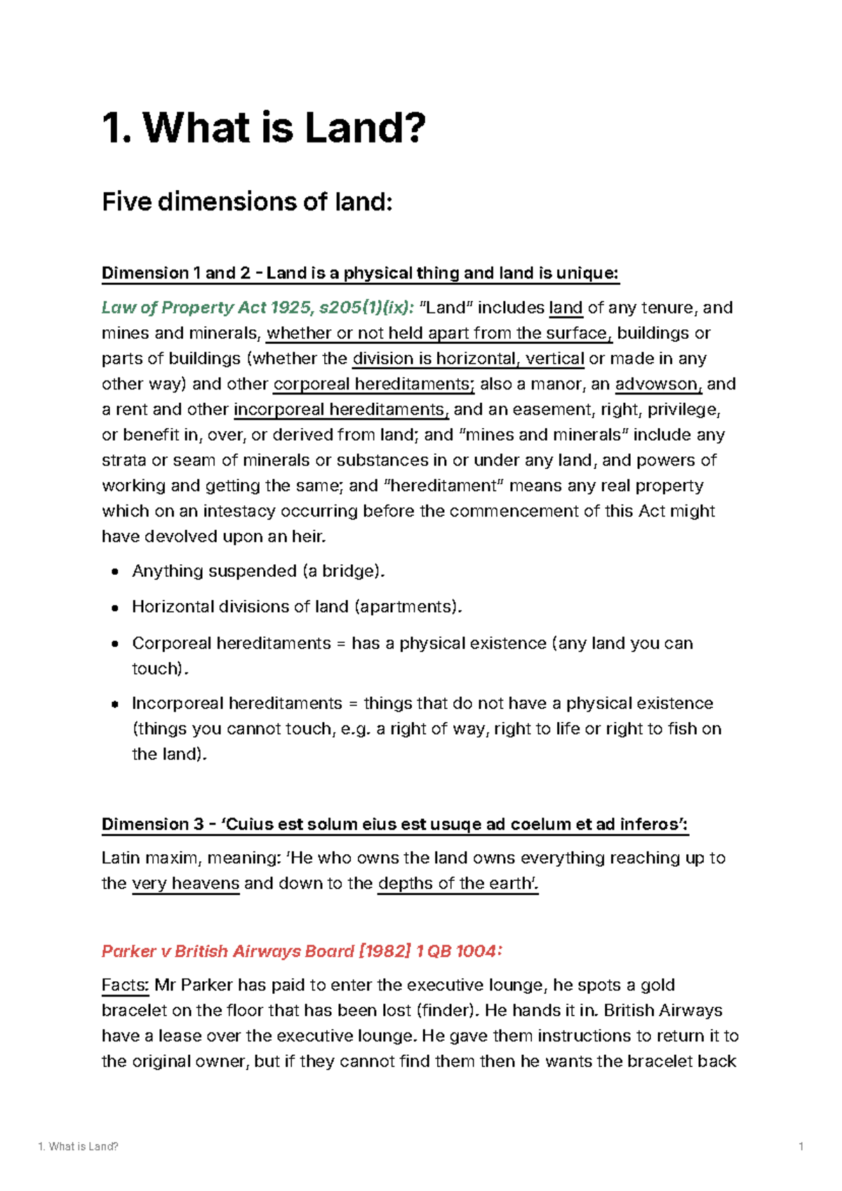 Five dimensions of land - 1. What is Land? Five dimensions of land ...