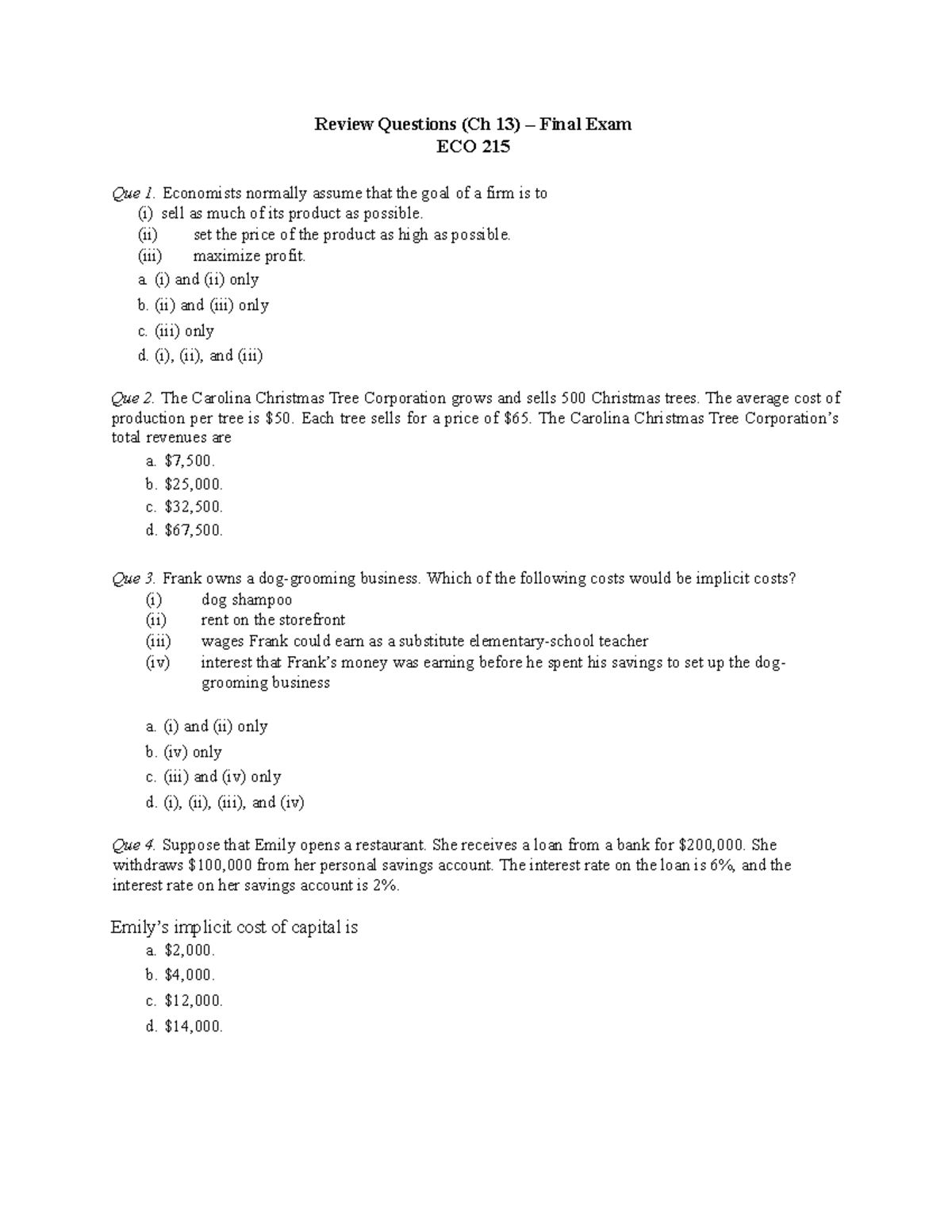 ECO 215 Ch13 Review Questions - Review Questions (Ch 13) – Final Exam ...