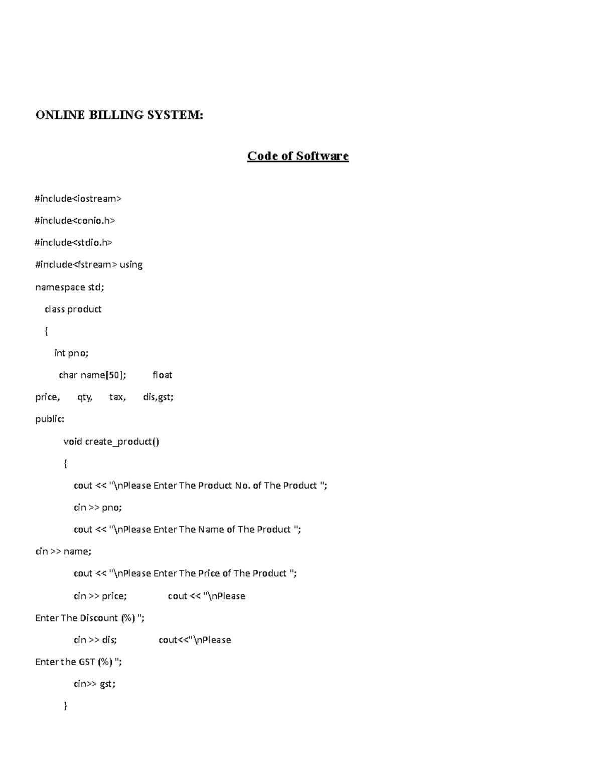 CPP CA4 - project regarding online billing system - ONLINE BILLING ...