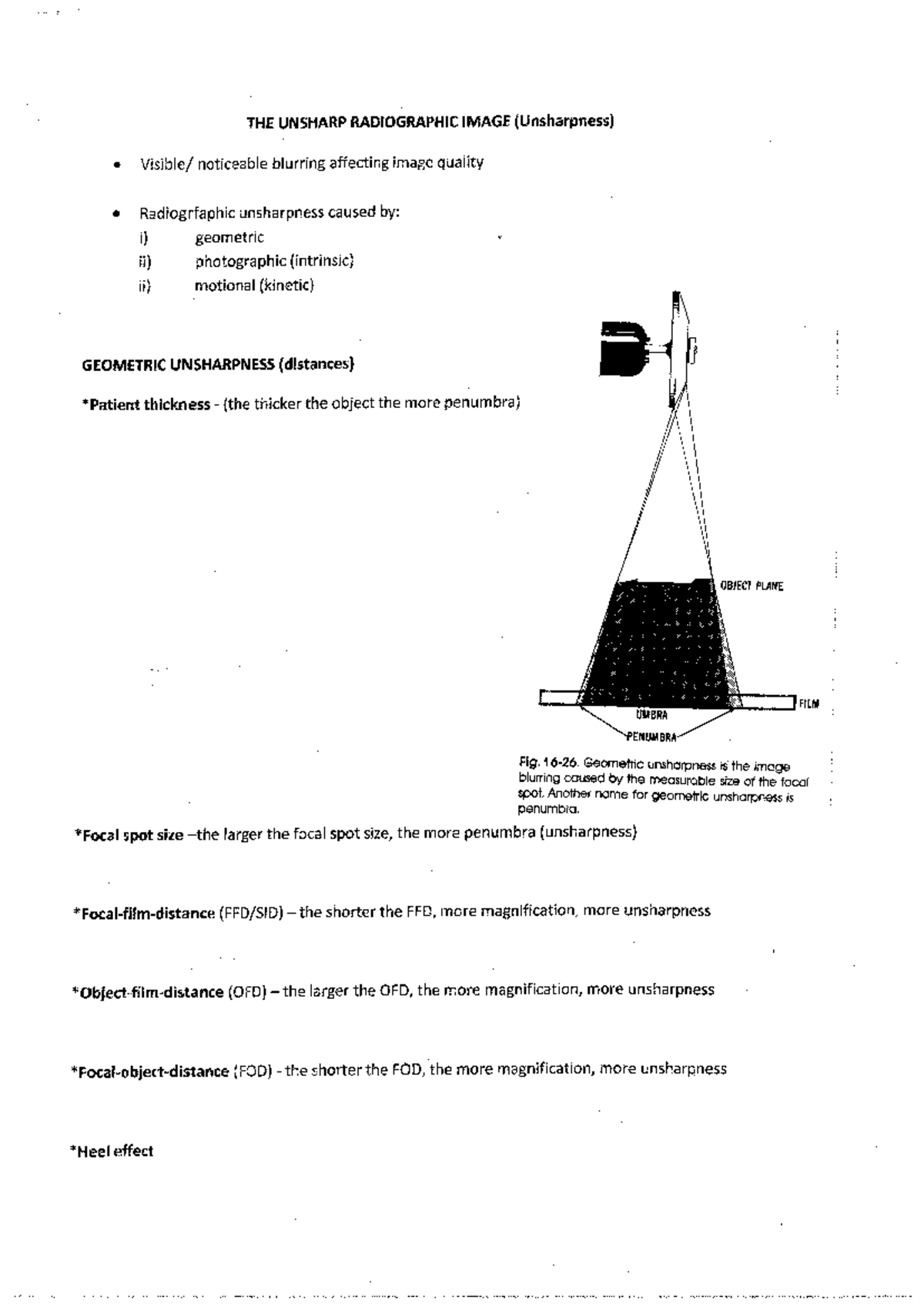 RDI105P Image Quality Unsharpness - THE UNSHARP RADIOGRAPHIC IMAGE ...