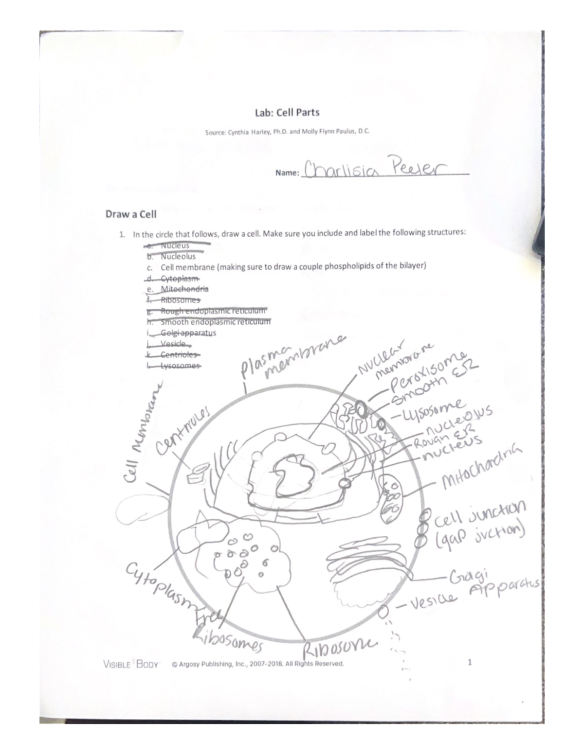 Lab Cell Parts - SBIO 221B - Studocu
