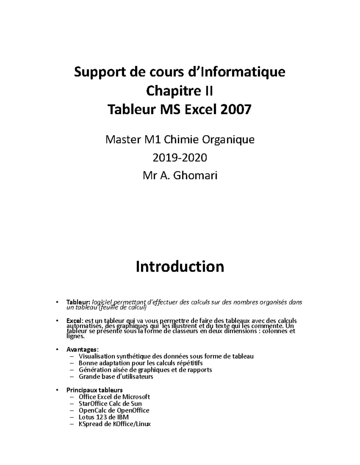 Support de cours d’Informatique Chapitre II - Support de cours d’Informatique Chapitre II ...