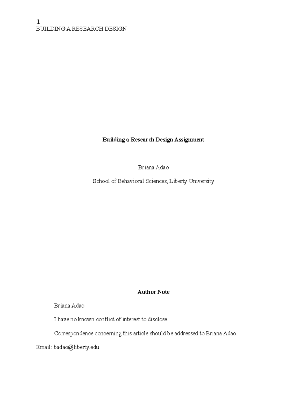 Building a Research Design copy - BUILDING A RESEARCH DESIGN Building a ...