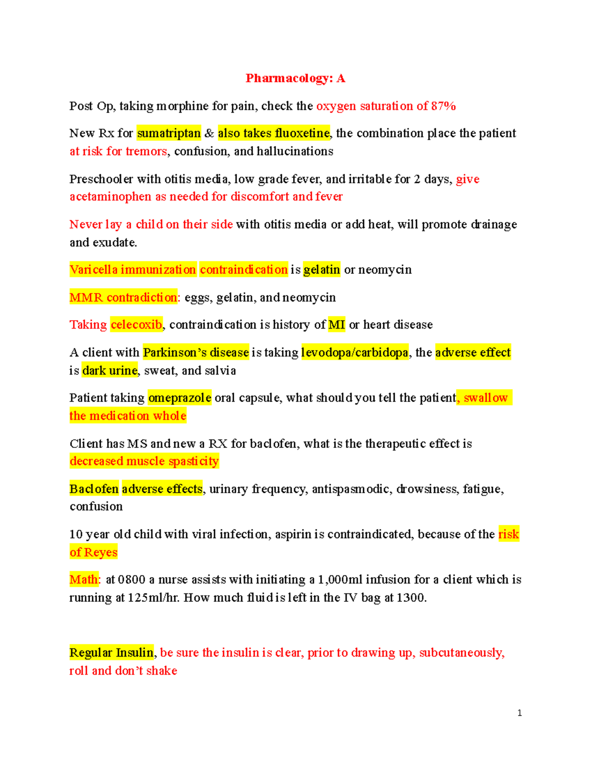 Pharmacology notes - Pharmacology: A Post Op, taking morphine for pain ...