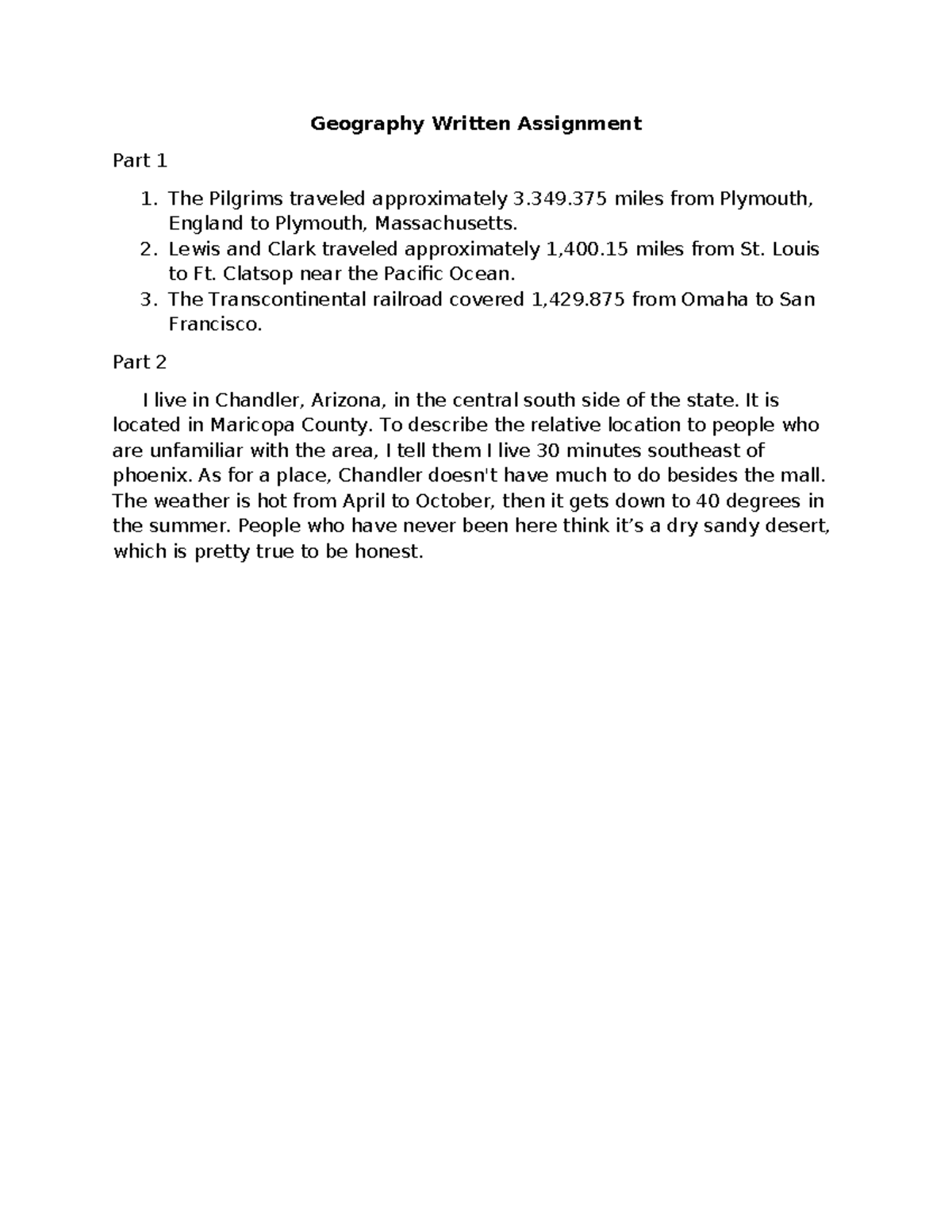 Georgraphy written assignment - Geography Written Assignment Part 1 The ...