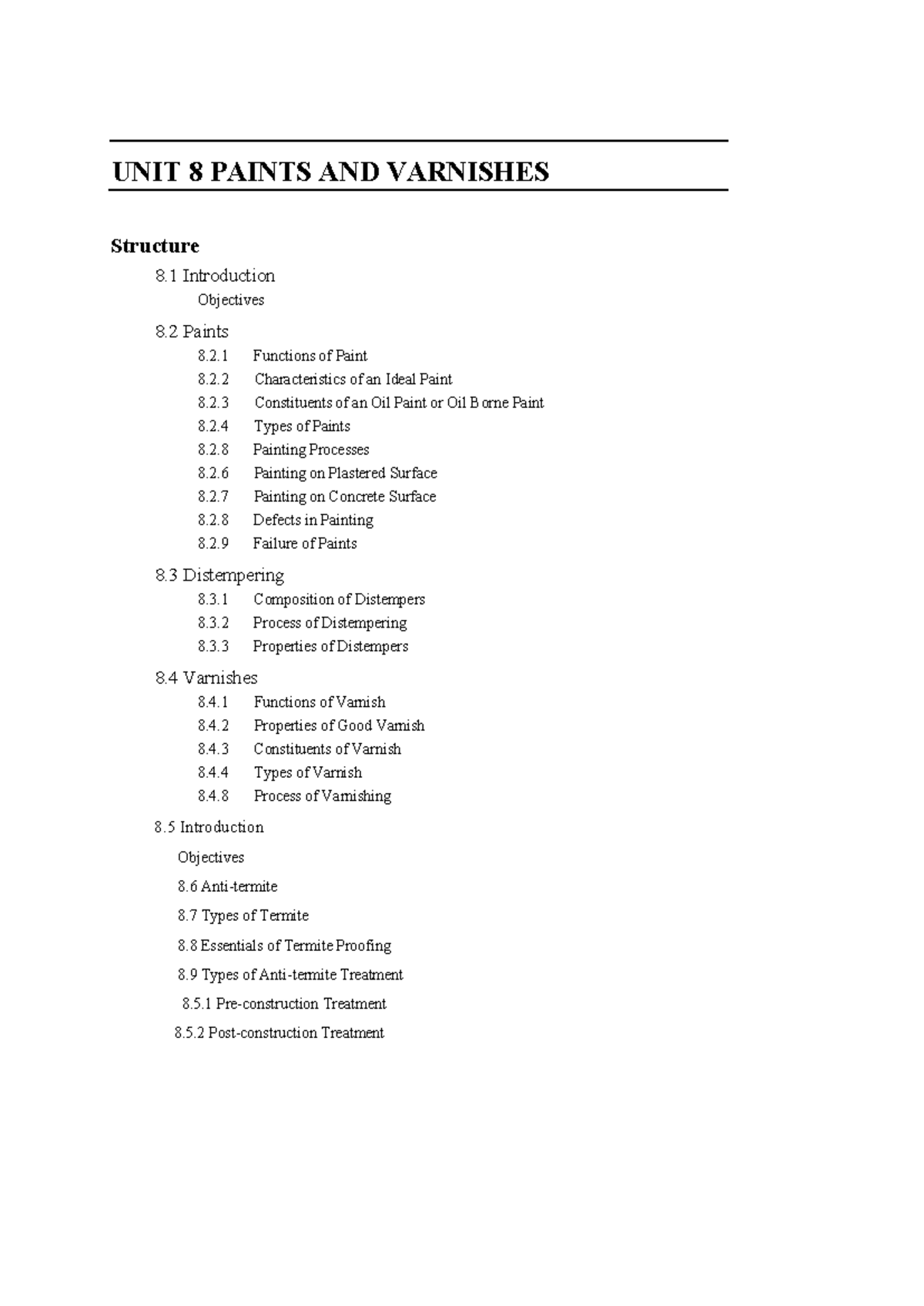 UNIT 8 Paints AND Varnishes - UNIT 8 PAINTS AND VARNISHES Structure 8 ...