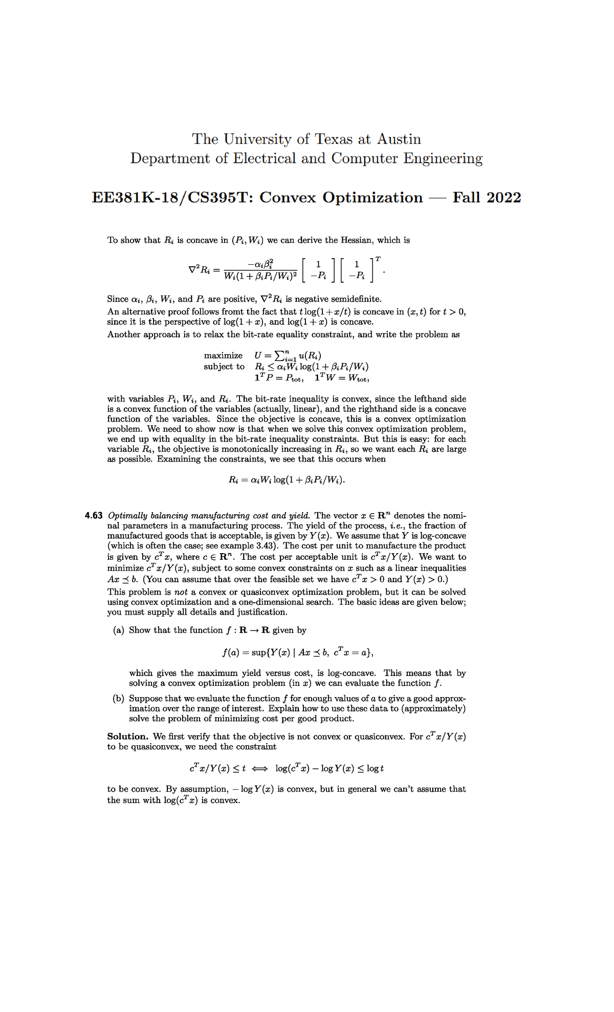 Convex Practice 125 Ece 381k Studocu
