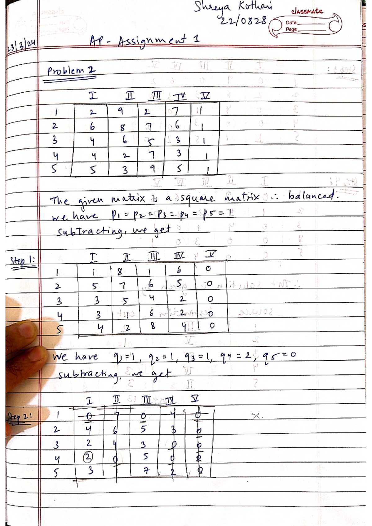 AP Assignment 1 - Ge math notes - Shreya Kothari classmate Date G Page ...