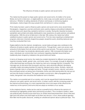 The role of media in shaping cultural norms and values - The media ...