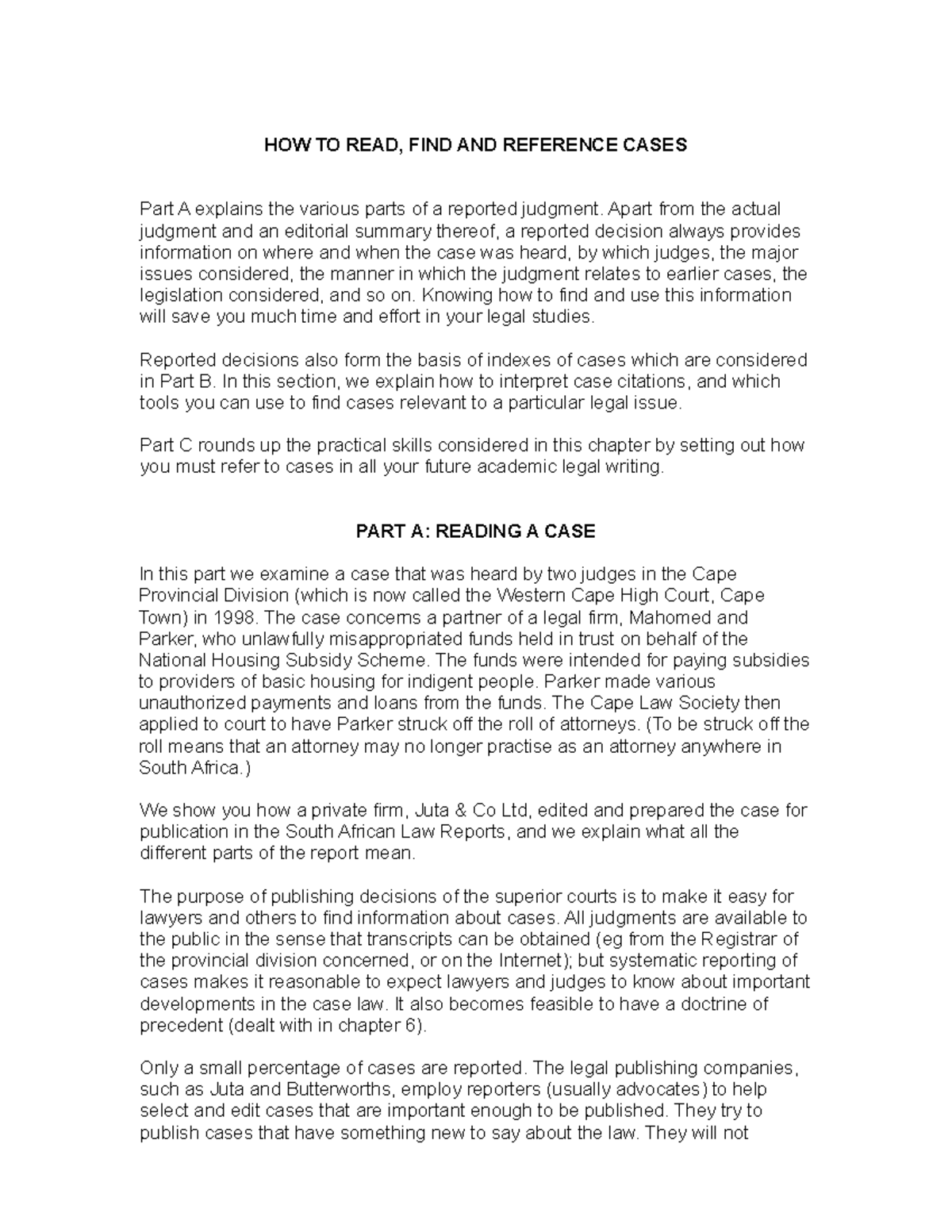 TIPS ON Finding, Reading AND Referencing A CASE - HOW TO READ, FIND AND ...