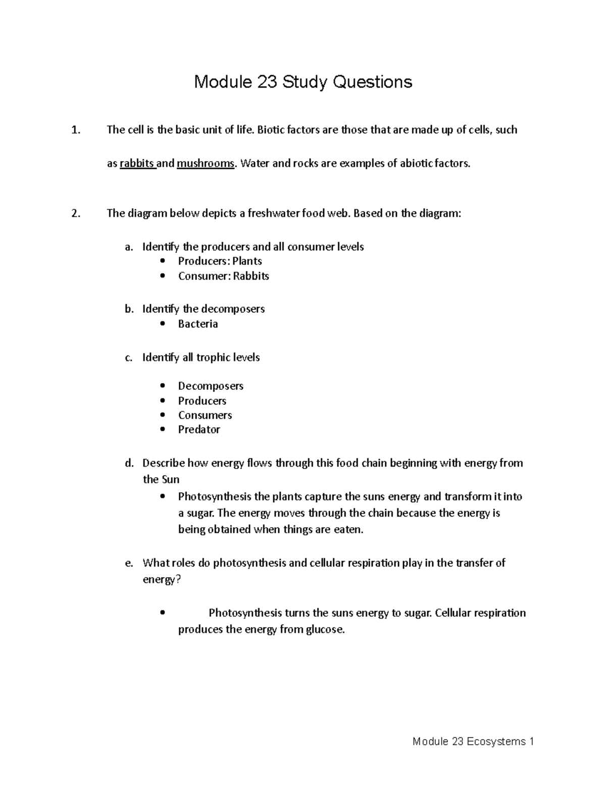 C190.v3 module 23 study questions - Module 23 Study Questions The cell ...