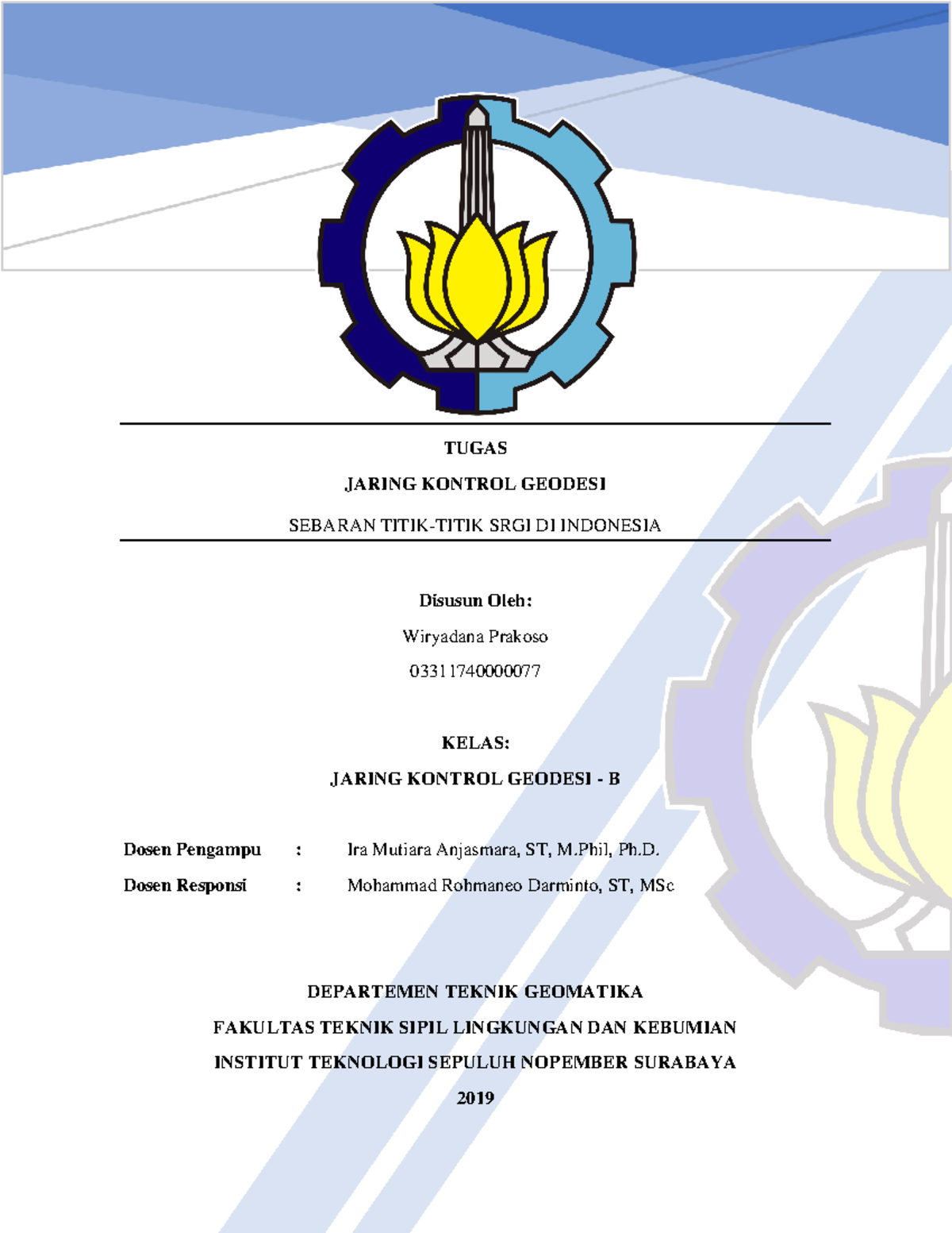 Tugas JKG Sebaran Titik SRGI di Indonesia - TUGAS JARING KONTROL ...