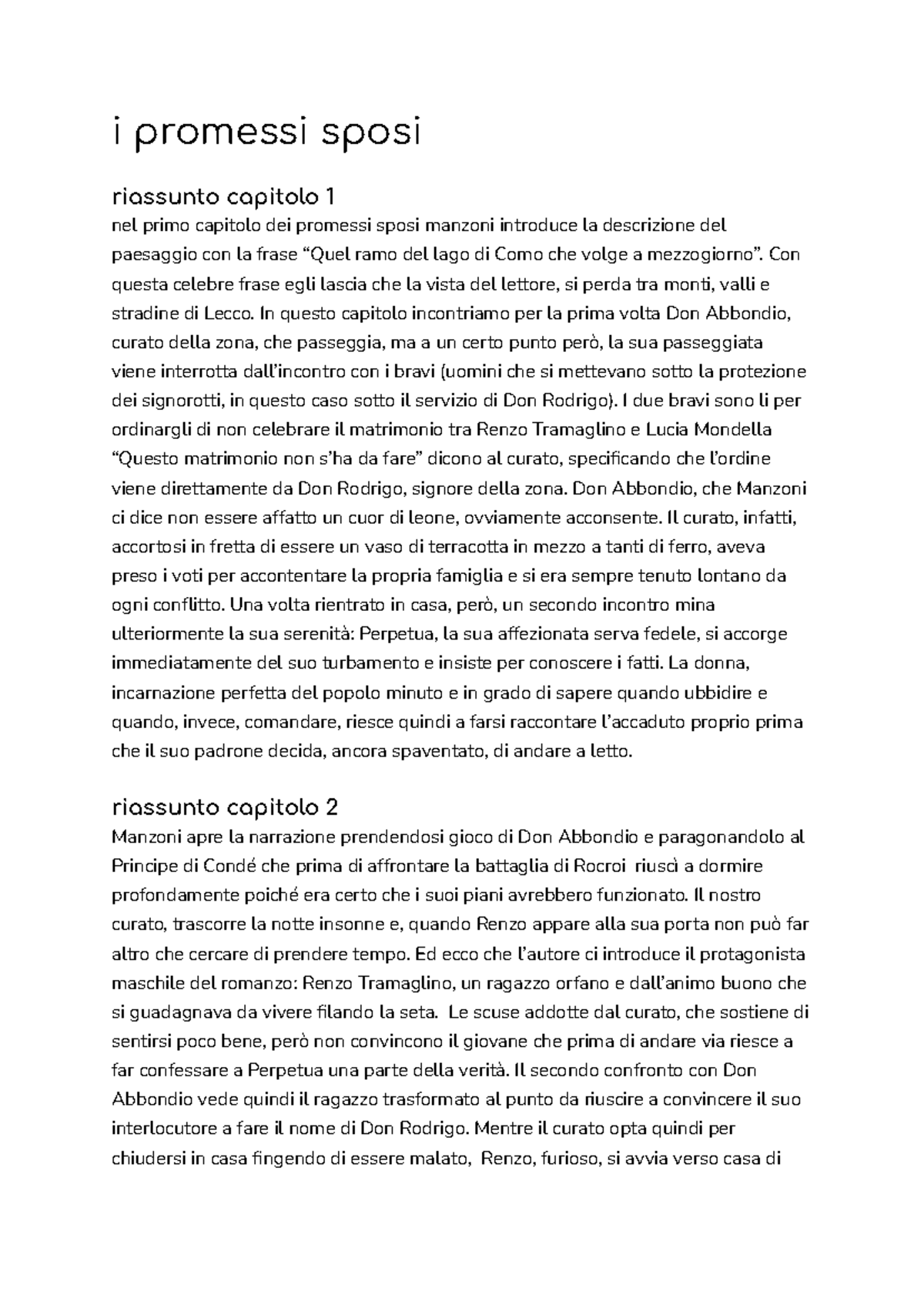 I promessi sposi - i promessi sposi riassunto capitolo 1 nel primo ...