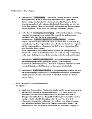 Written Homework 1 Solutions Fall20 - Written Homework #1 Solutions: a ...