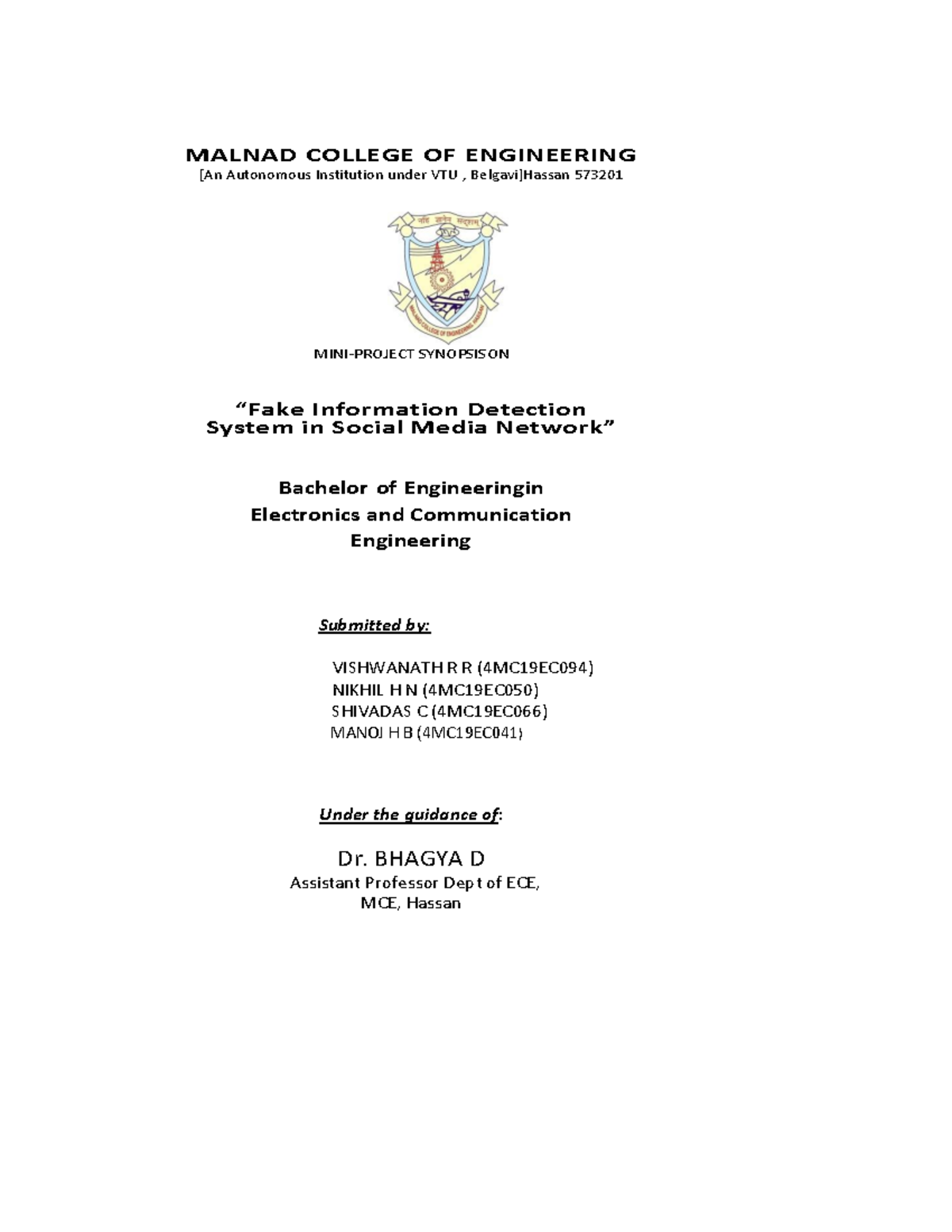 MINI Project 2 (1) merged - MALNAD COLLEGE OF ENGINEERING [An ...