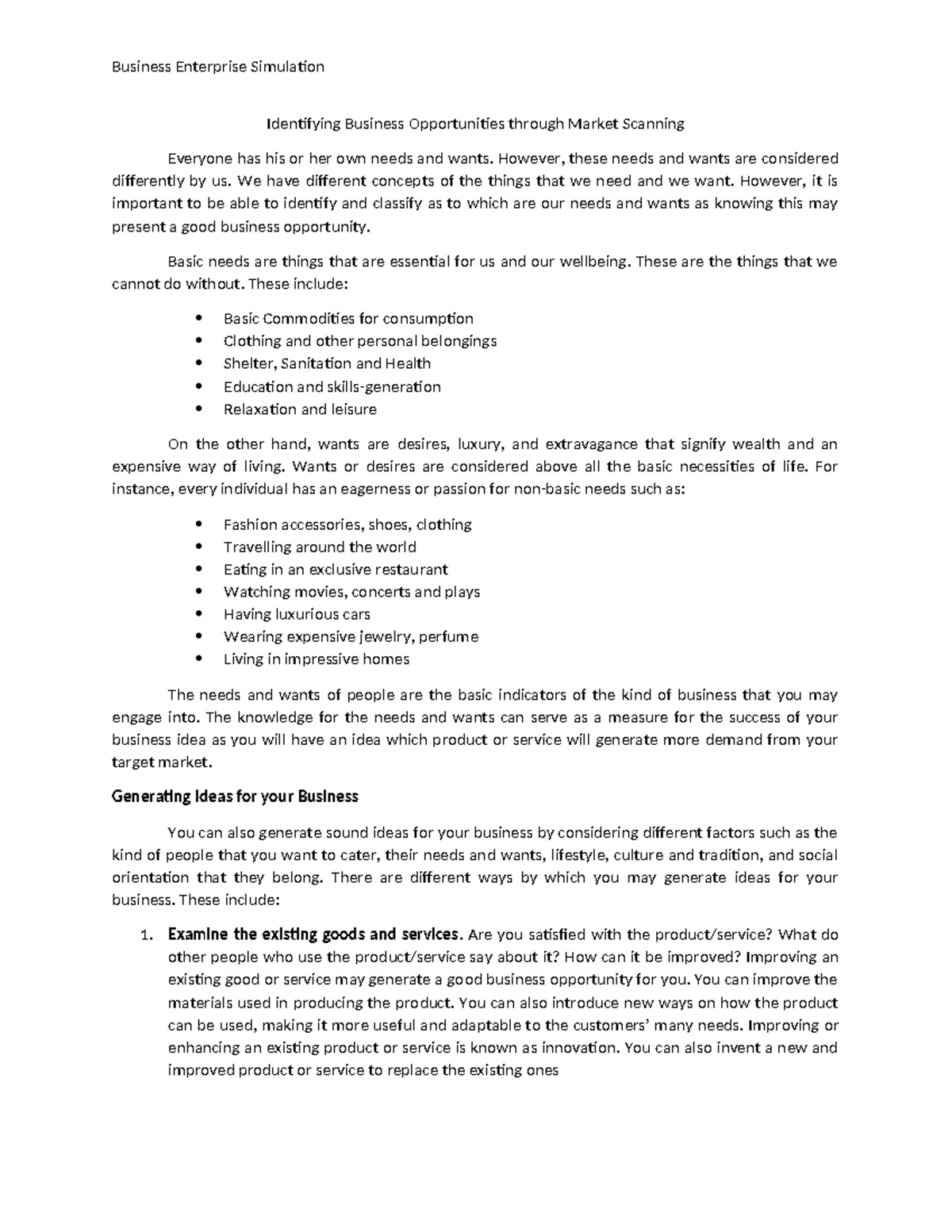 Identifying Business Opportunities through Market Scanning - However ...