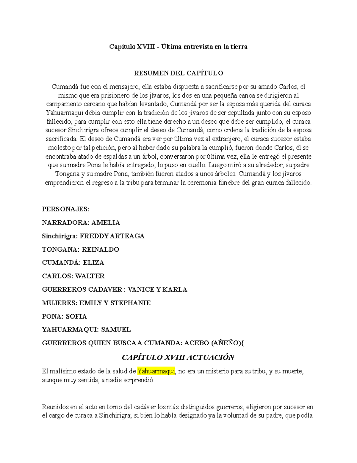 Cumandá - Resumen de el ultimo capitulo de el libro de Cumandá para una ...