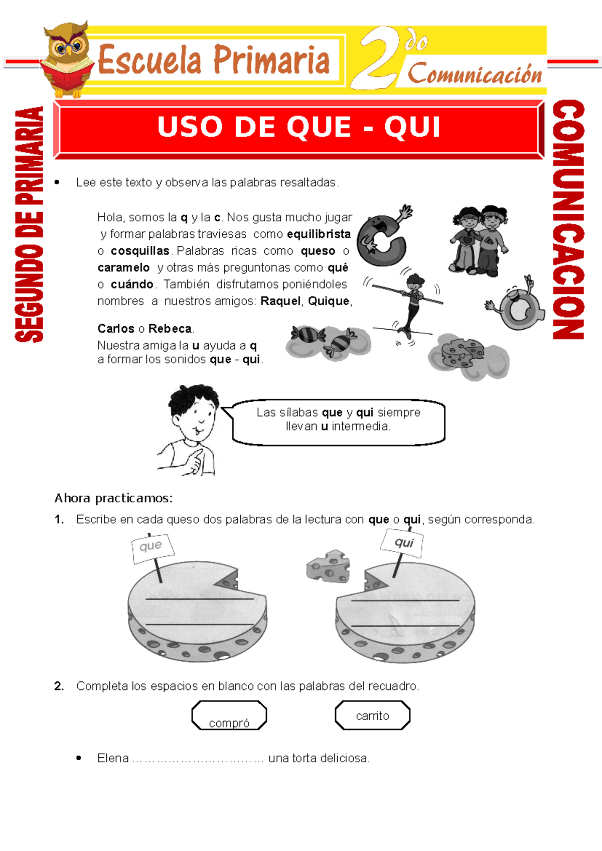 Uso de Que Qui para Segundo de Primaria - EscuelaPrimaria Segundo de ...
