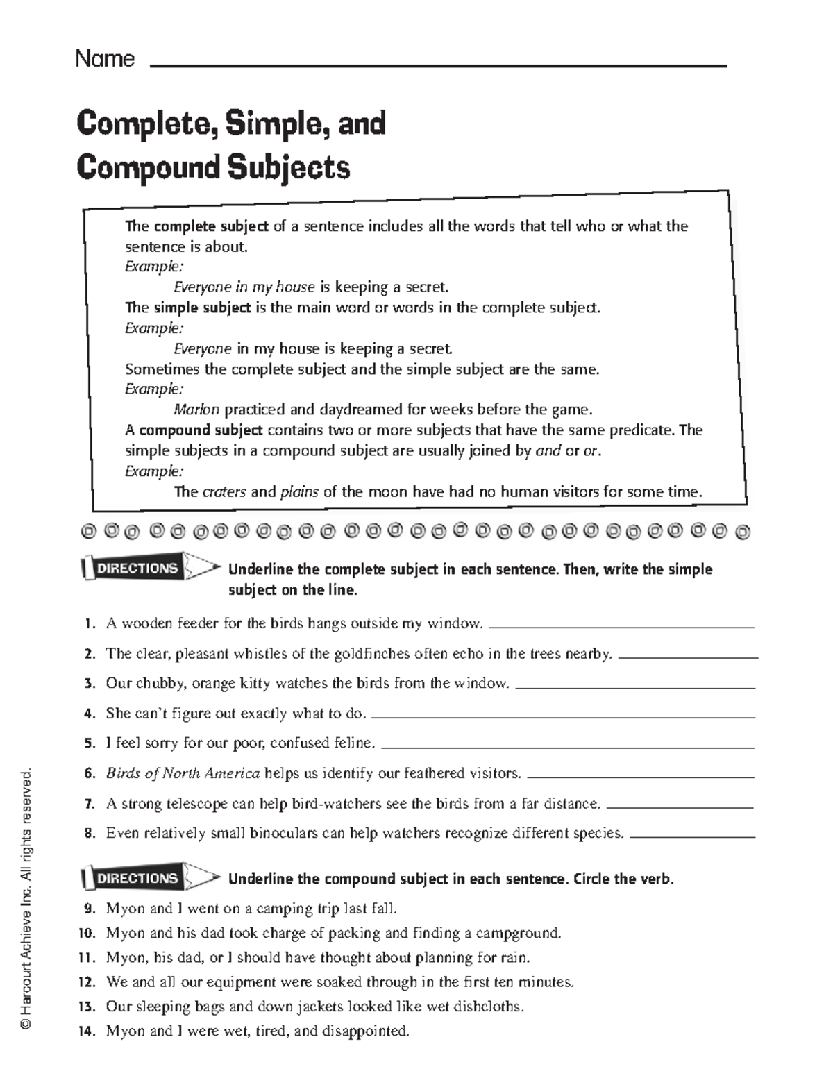 Simple, compund and complete subjects - Complete, Simple, and Compound ...