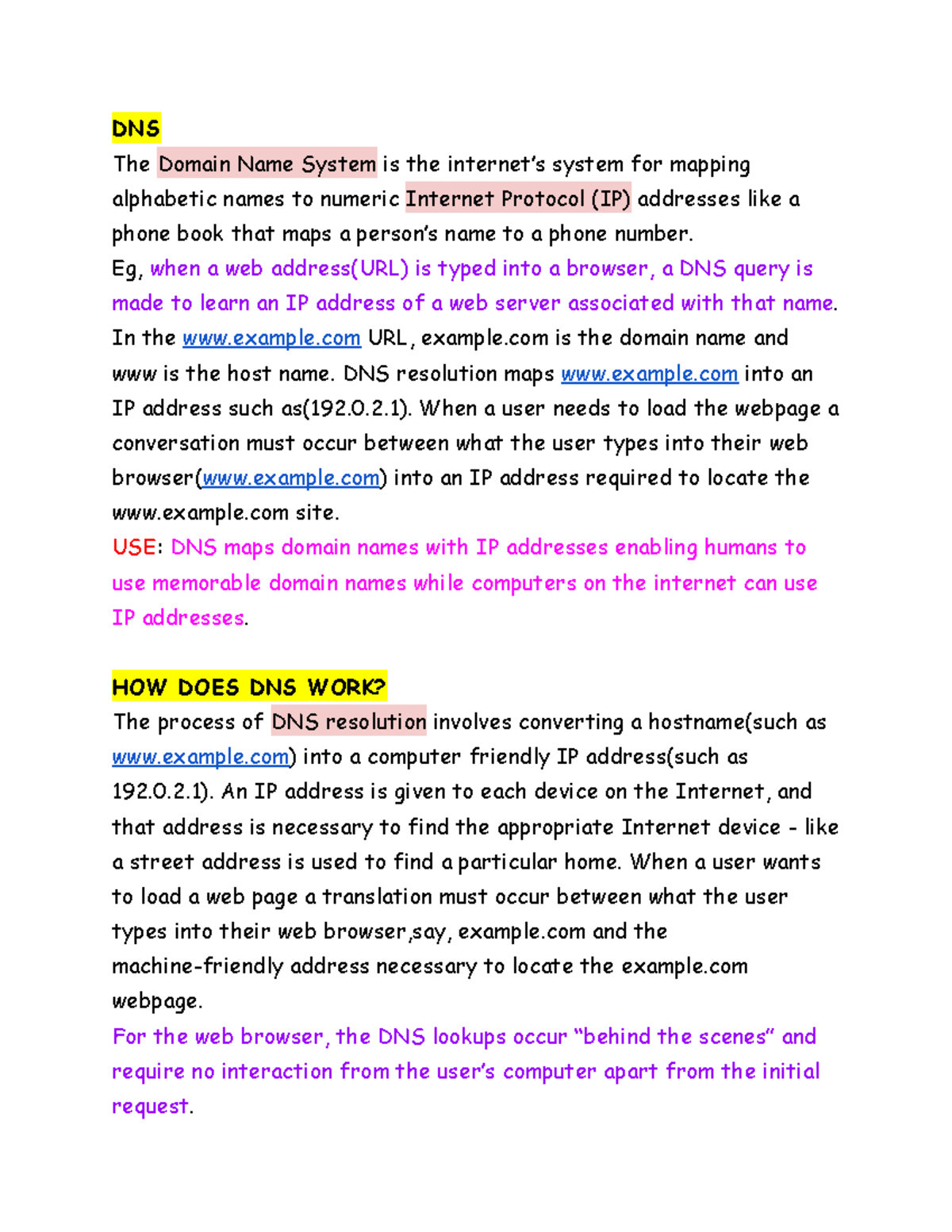 NCP 1 - Lecture notes 1 - DNS The Domain Name System is the internet’s ...