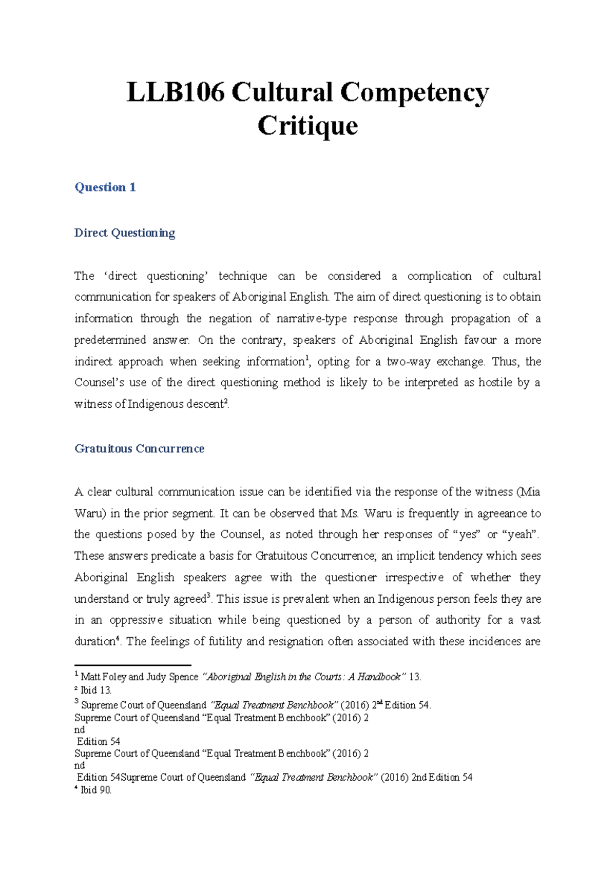 LLB106 Cultural Competency Critique - LLB106 Cultural Competency ...
