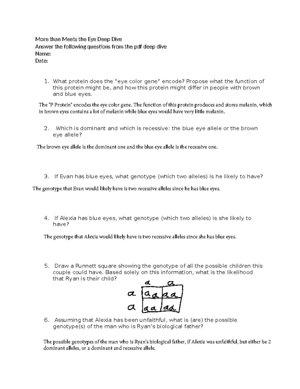 More than Meets the Eye Deep Dive In class worksheet - Tagged - More ...