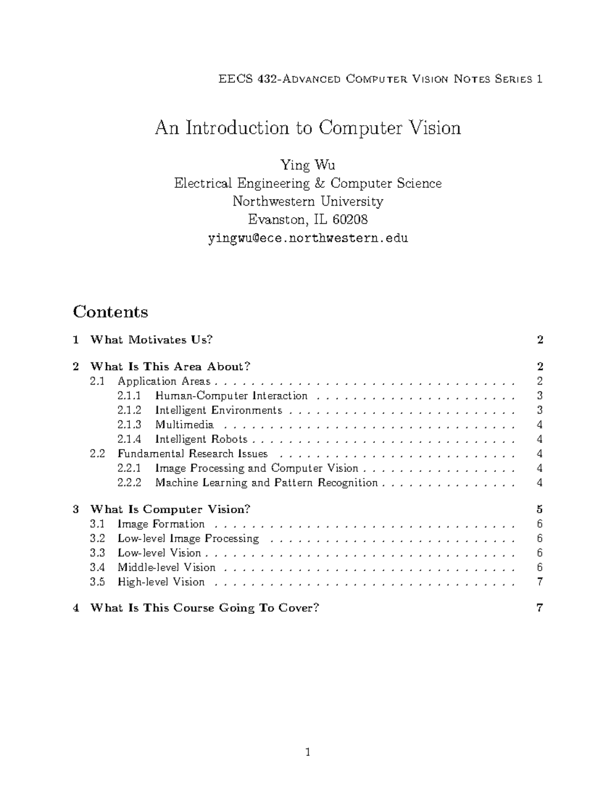 001 An Introduction to Computer Vision - An Introduction to Computer Vision Ying Wu Electrical ...