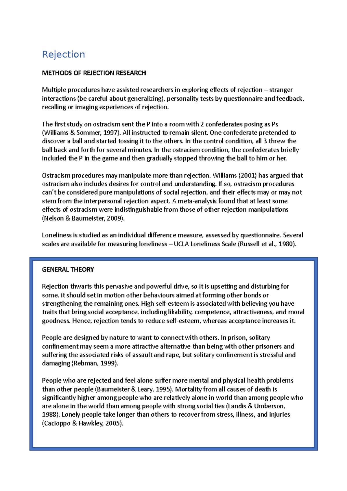 Rejection 2 - Rejection METHODS OF REJECTION RESEARCH Multiple ...