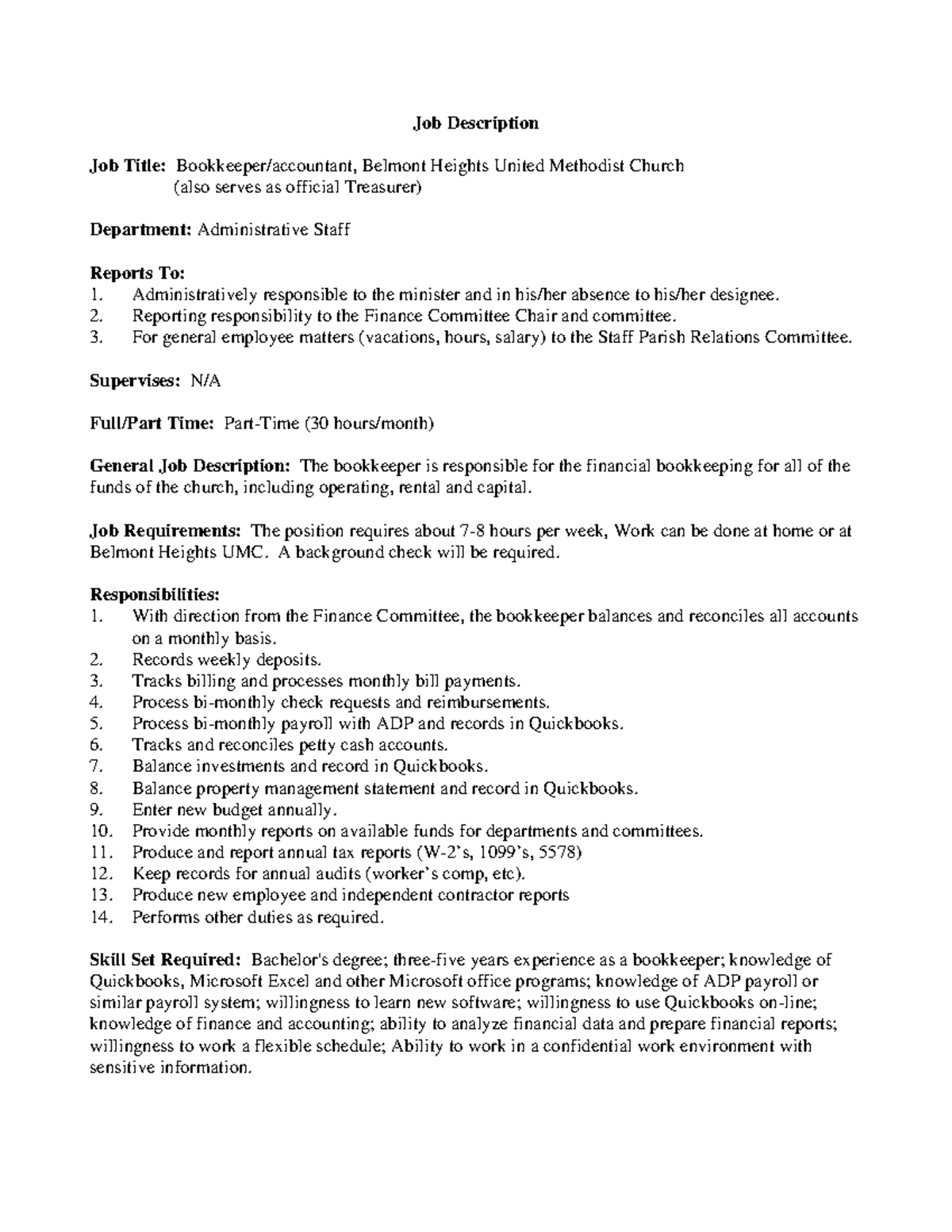 6 Job-Description-Accountant & Book Keeper - Job Description Job Title ...