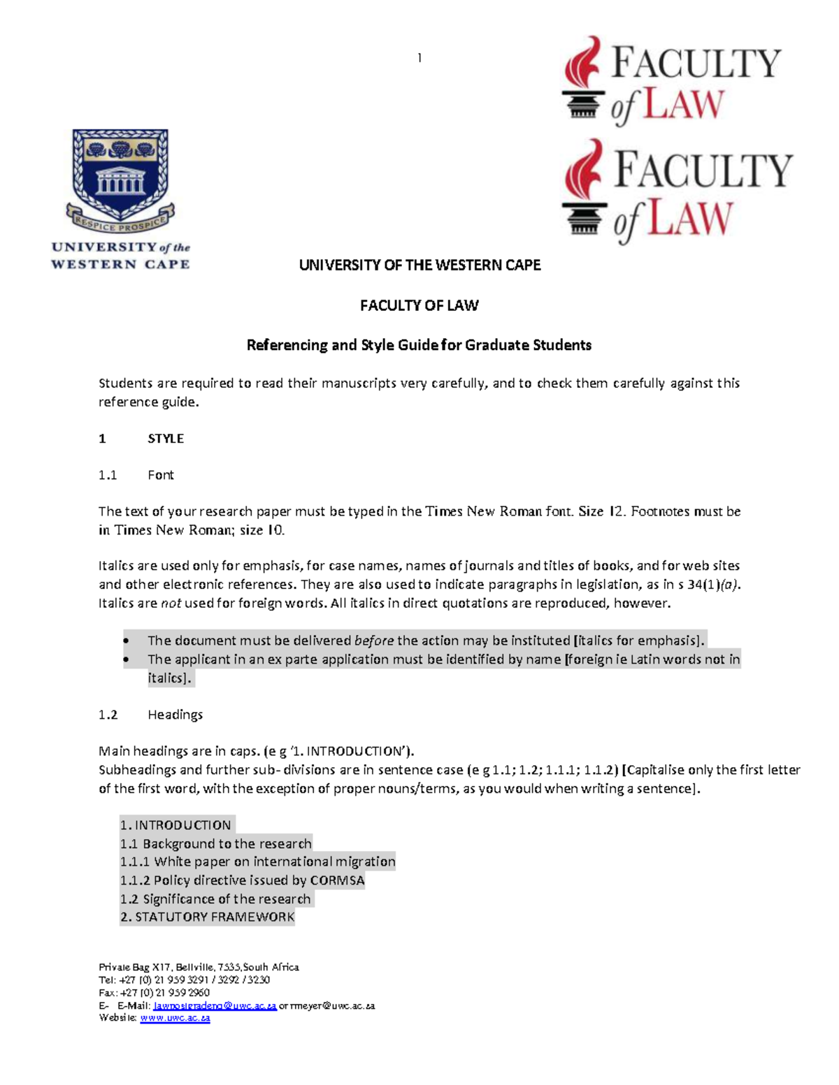 Referencing and Style Guide Expanded - Private Bag X17, Bellville, 7535 ...