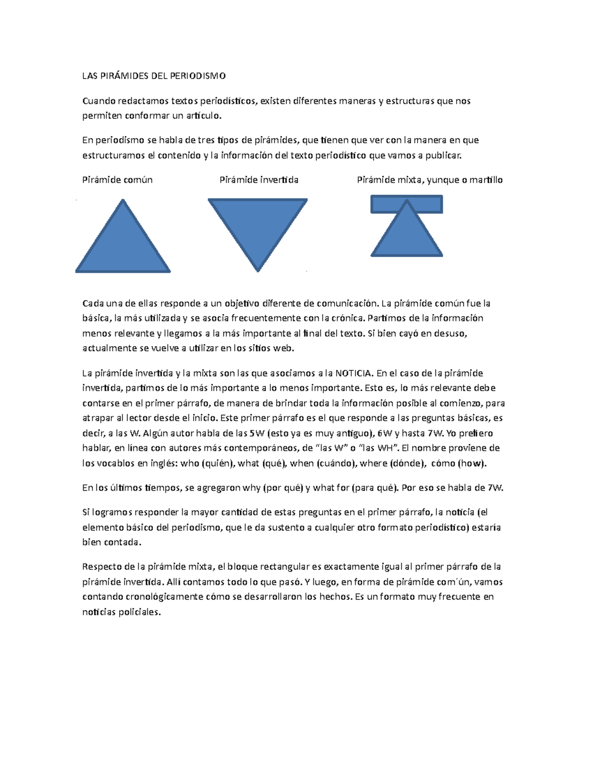 Pirámides en el periodismo - Jerarquización de la información - LAS ...