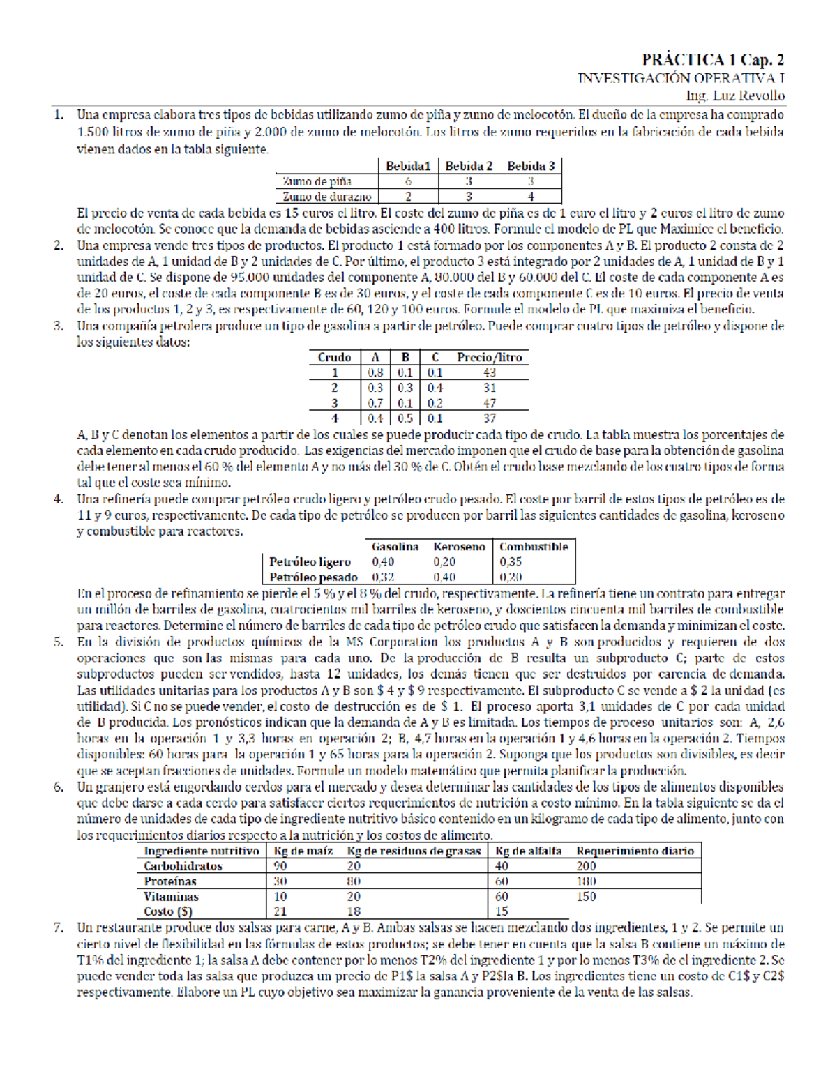 PRAC 1 cap2 IOI - Práctica de investigación operativa - PRÁCTICA 1 Cap ...