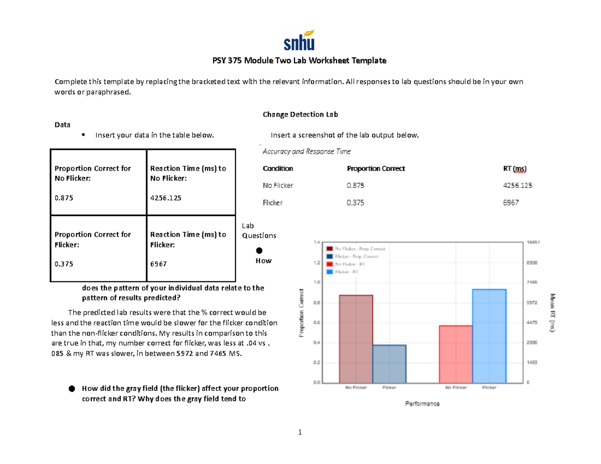 PSY 375 Module Two Lab Worksheet Morgan Lawrence Final - PSY 375 Module ...