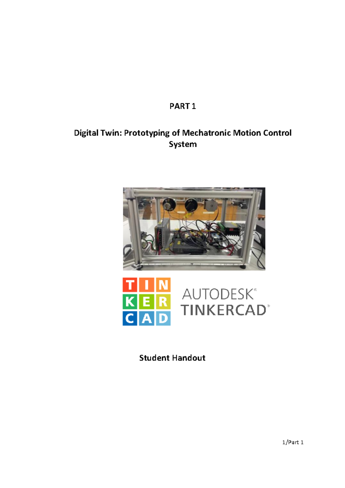 Part 1 Mechtaronic System - PART 1 Digital Twin: Prototyping of ...