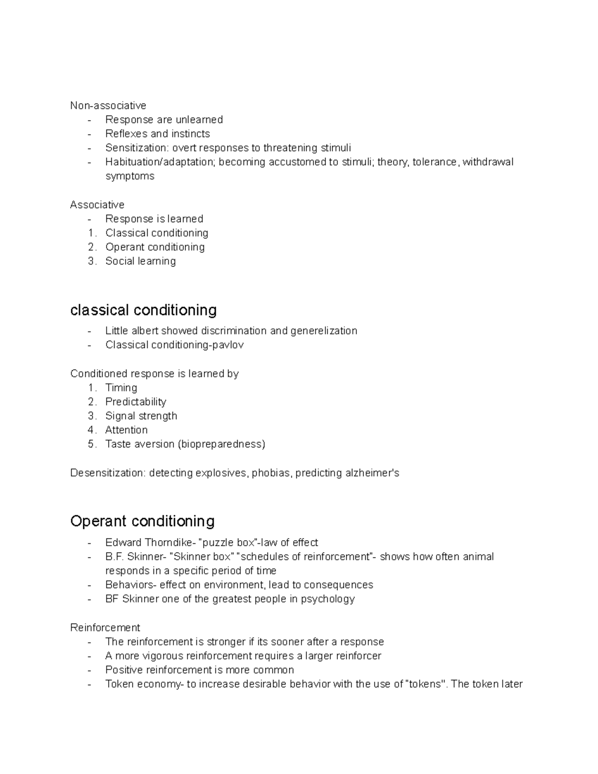 Psychology CH. 6 - classical conditioning, operant conditioning ...