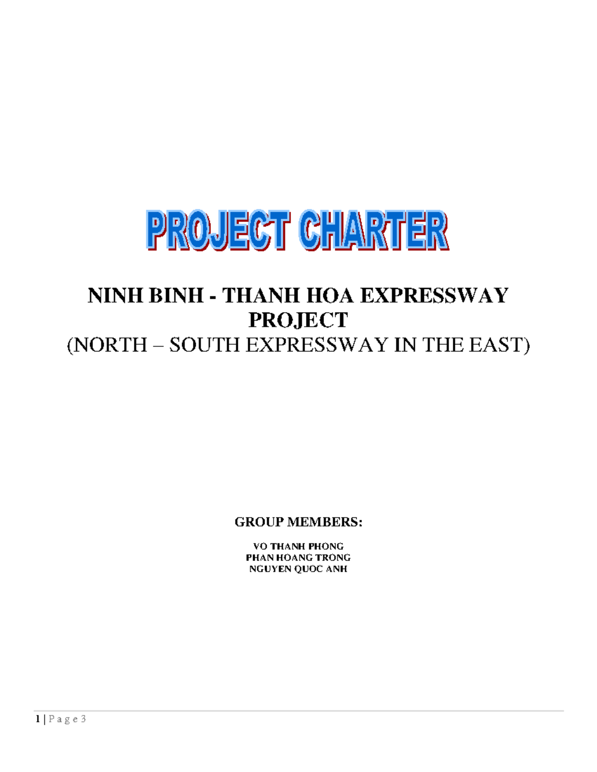 Project Charter 1 - NINH BINH - THANH HOA EXPRESSWAY PROJECT (NORTH ...