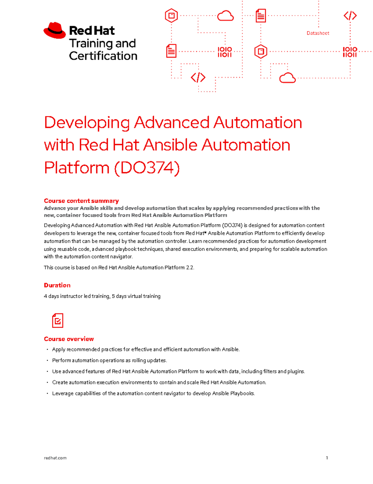 Datasheet DO374-2 - Summary Computer and Logic Essentials - Developing Advanced Automation with ...