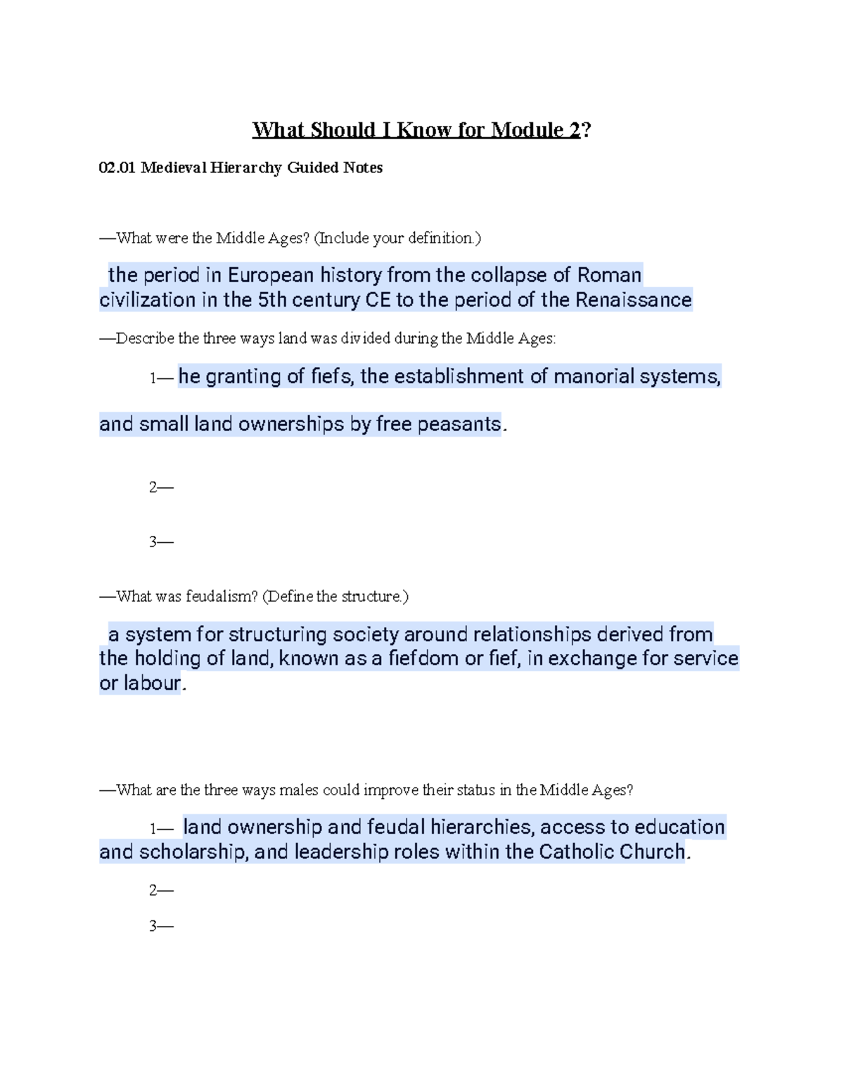 Copy of Module 2 Guided Notes WH - What Should I Know for Module 2? 02 ...
