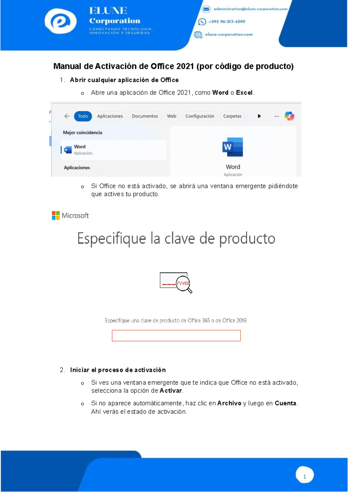 Manual de activación Office 2021 - 1 Manual de Activación de Office ...