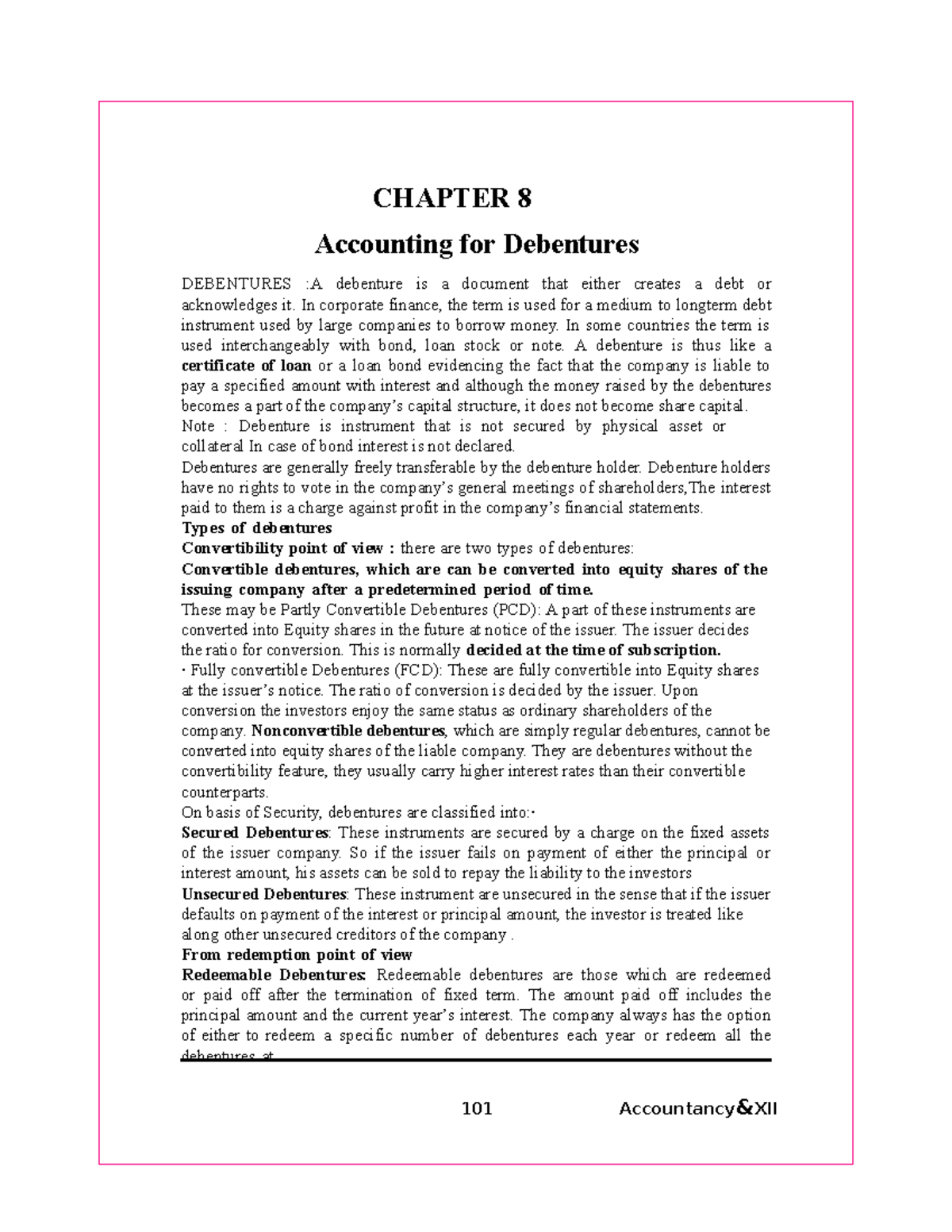 12 accountancy notes CH08 company accounts issue of debentures 01 ...
