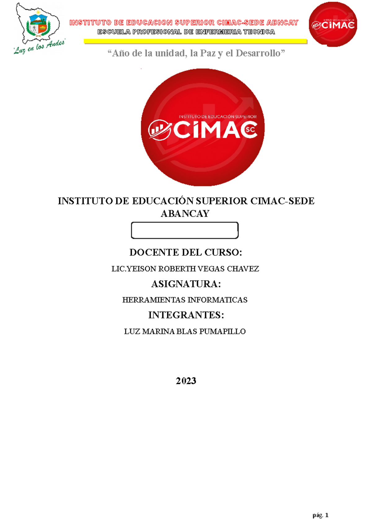 Instituto DE Educación Superior Cimac asepasia - INSTITUTO DE EDUCACIÓN ...